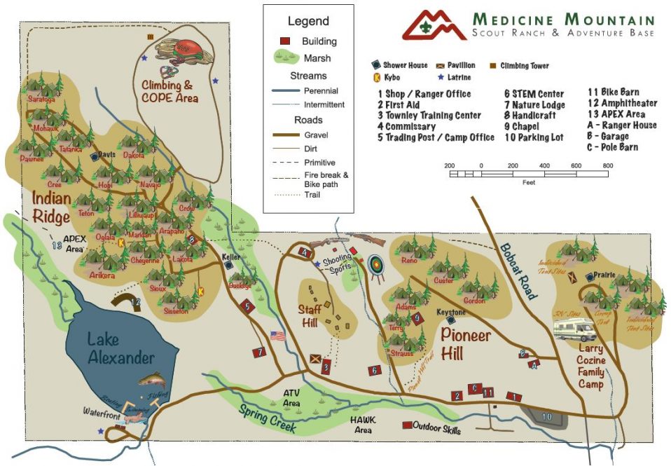 Camp Map - Medicine Mountain Scout Ranch